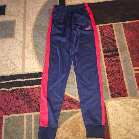 Puma | Bottoms | Puma Track Pants Blue Red Xl 82 | Poshmark
